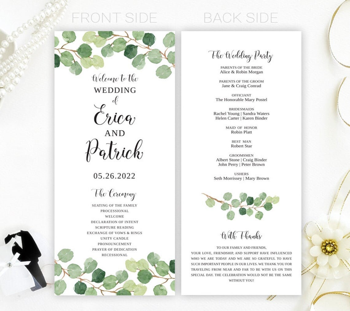 Wedding Programs PRINTED Ceremony Programs for Wedding | Etsy