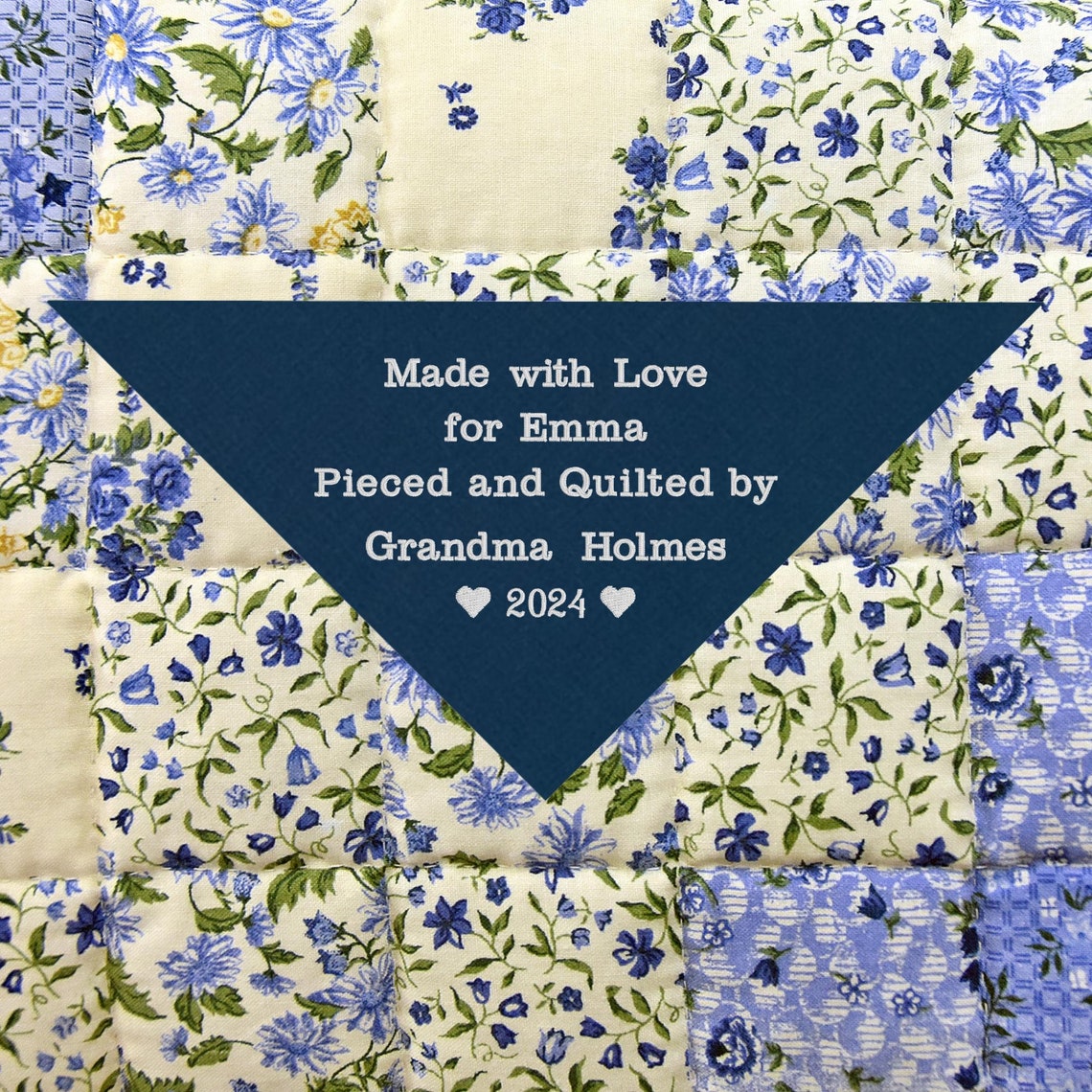 Custom Embroidered Triangular Quilt Label: Personalized Fabric Tag - Etsy