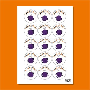 Spider Trick or Treat Stickers | Spider Treat Bag Labels | 51mm Circle ...