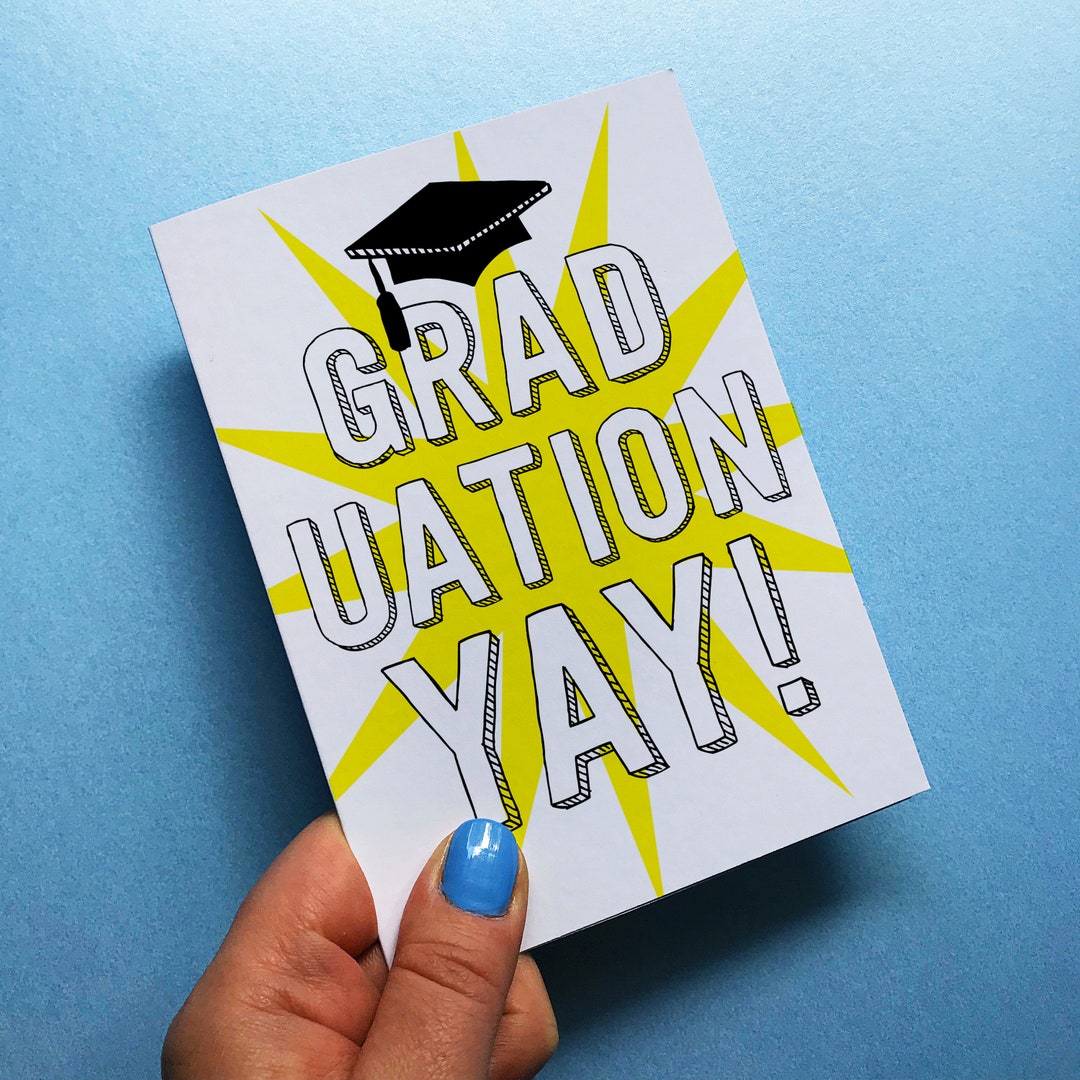 Graduation | Congratulations Card | Yay | Graduate | - Etsy