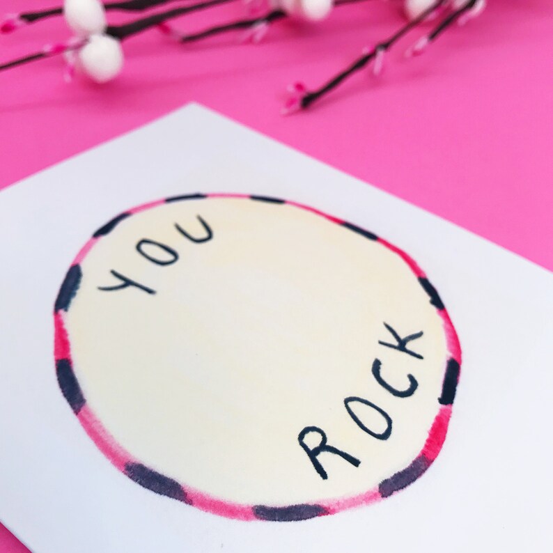 You Rock Card Congratulations Card Good Luck Rock - Etsy