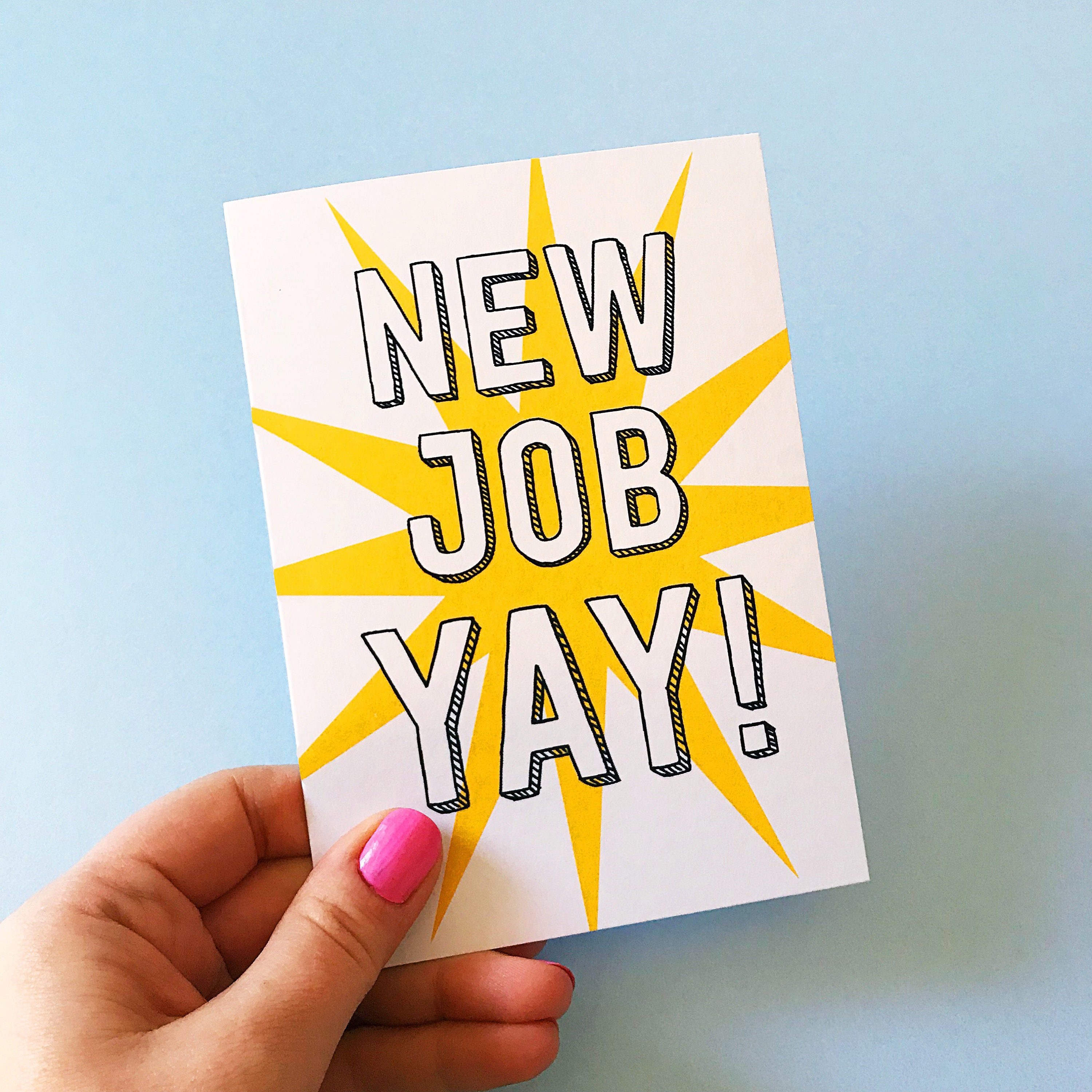 New Job Card Congratulations Card New Job New Job Greetings Card Job ...