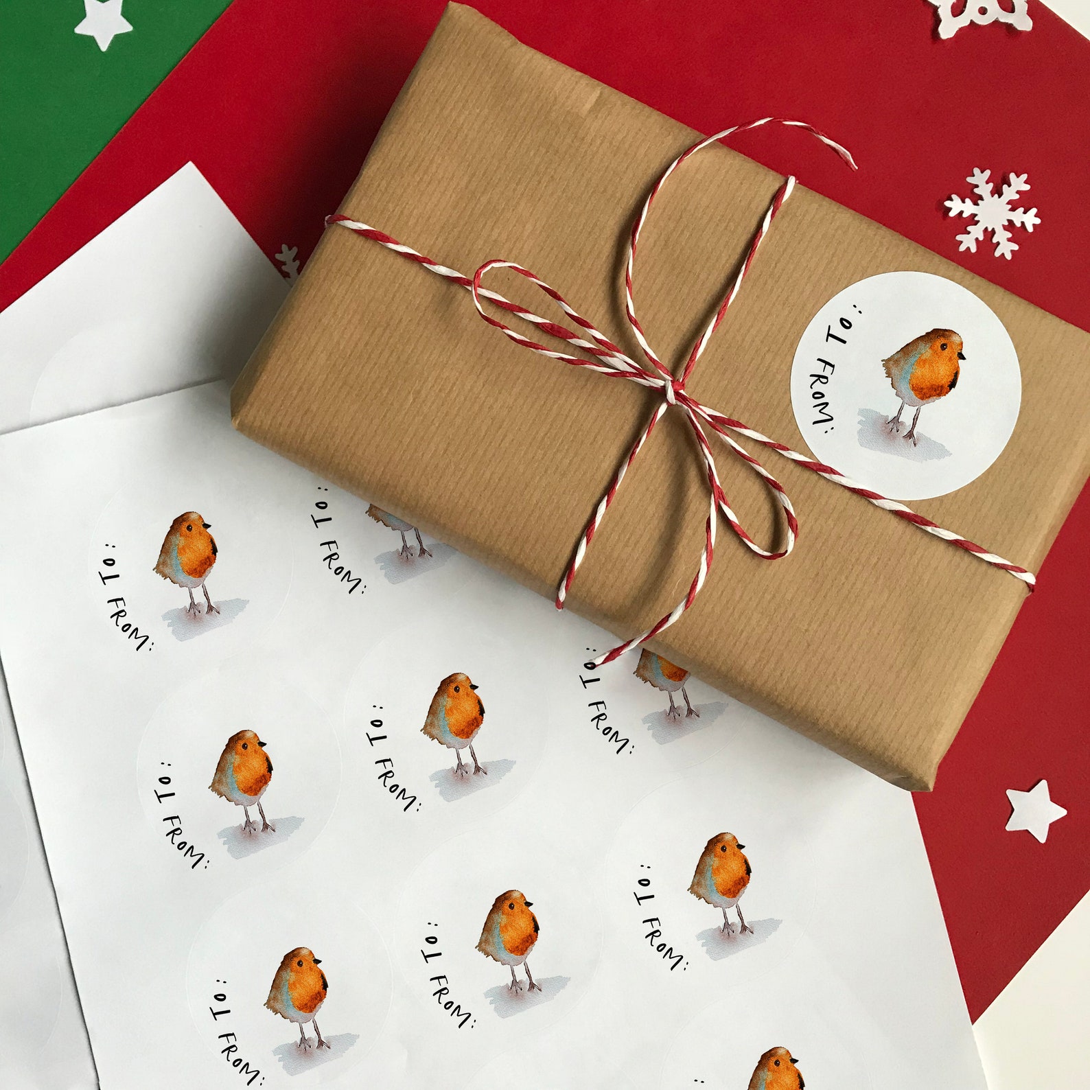 Robin Gift Labels Present Stickers Robin Gift Labels | Etsy