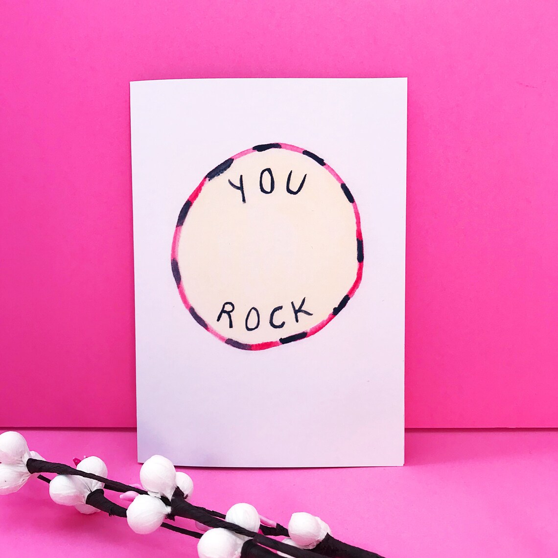 You Rock Card Congratulations Card Good Luck Rock - Etsy