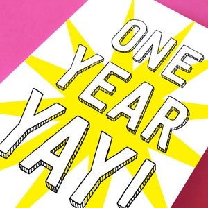 Anniversary Card | One Year Card | Ten Years Card | Years Anniversary ...