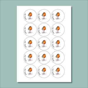 Robin Gift Labels Present Stickers Robin Gift Labels Gift Stickers Xmas ...
