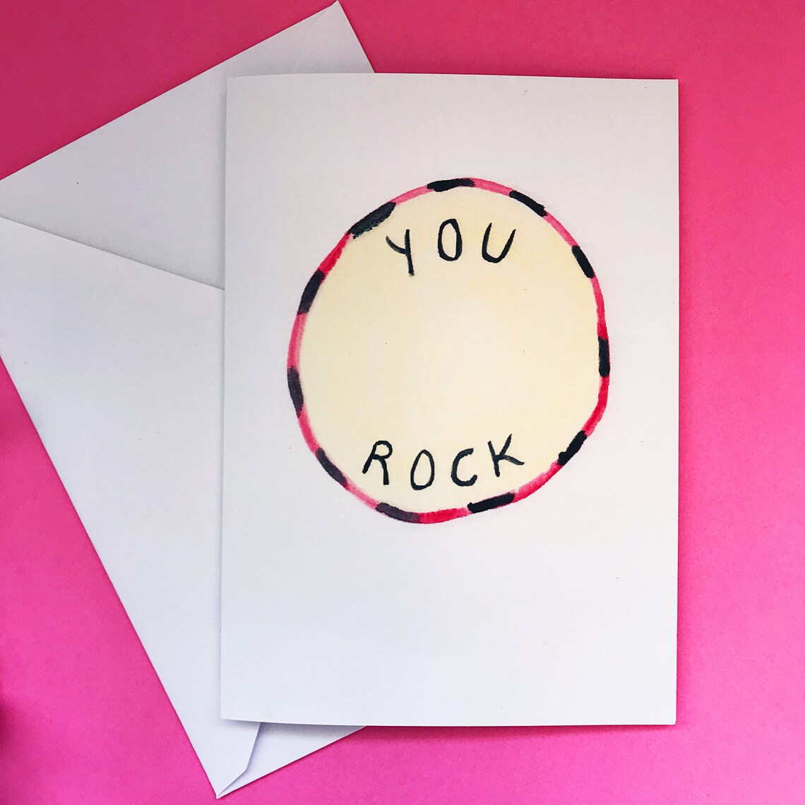 You Rock Card Congratulations Card Good Luck Rock - Etsy
