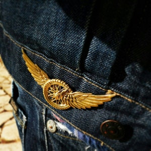 Motorcycle Winged Wheel Pin - Etsy