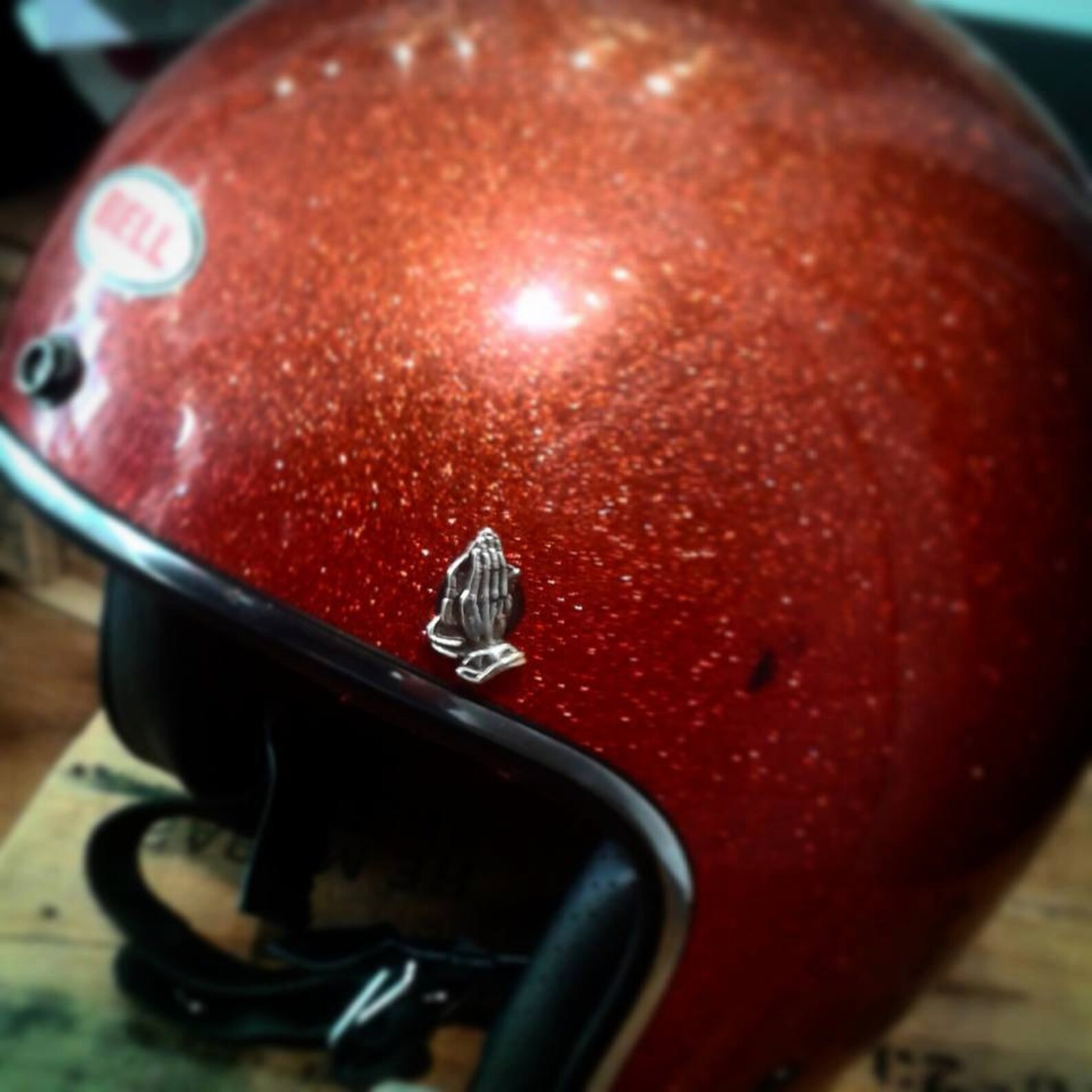 Motorcycle Helmet Snaps Prayer of Protection Hand Sterling - Etsy