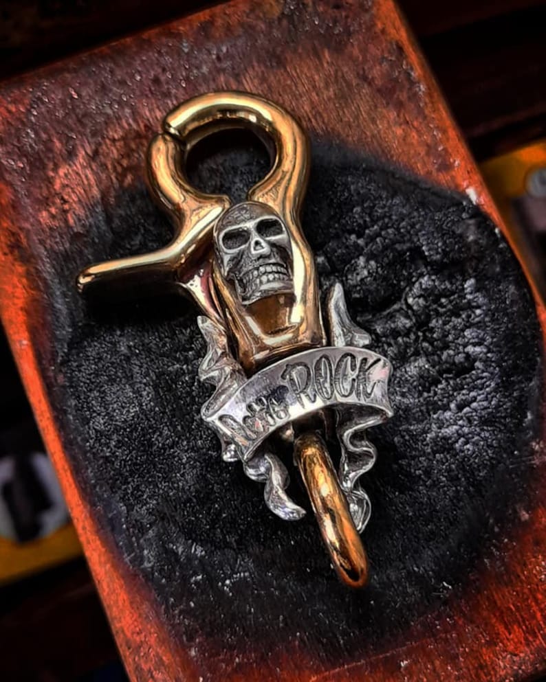 Heavy Duty Skull Trigger Snap Clip Key Ring - Sterling Silver 925 - Etsy