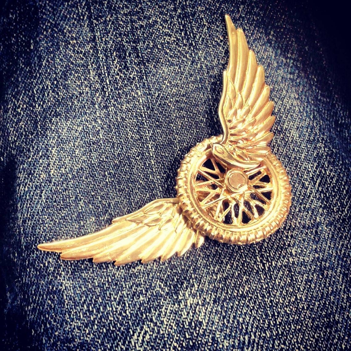 Motorcycle Winged Wheel Pin - Etsy