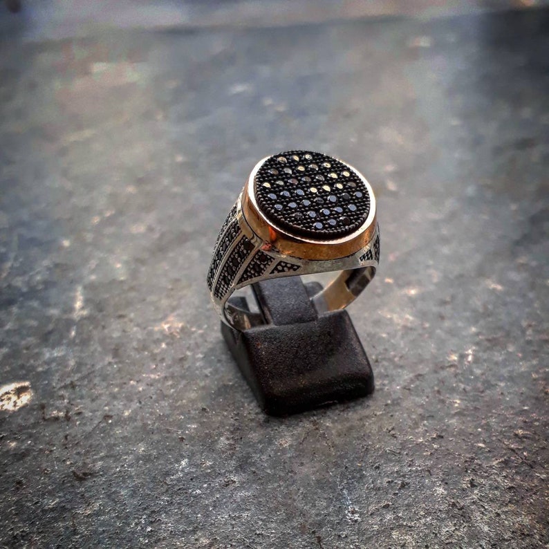 Mens Sterling Silver Ring Round Spinel 925 - Etsy