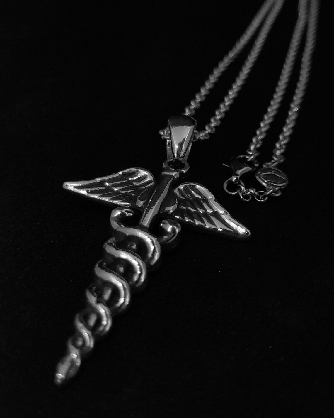 Medical Symbol Caduceus Sterling Silver 925 Necklace of Hermes - Etsy