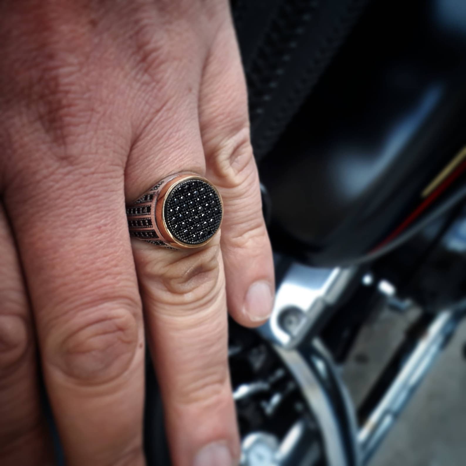 Mens Sterling Silver Ring Round Spinel 925 | Etsy