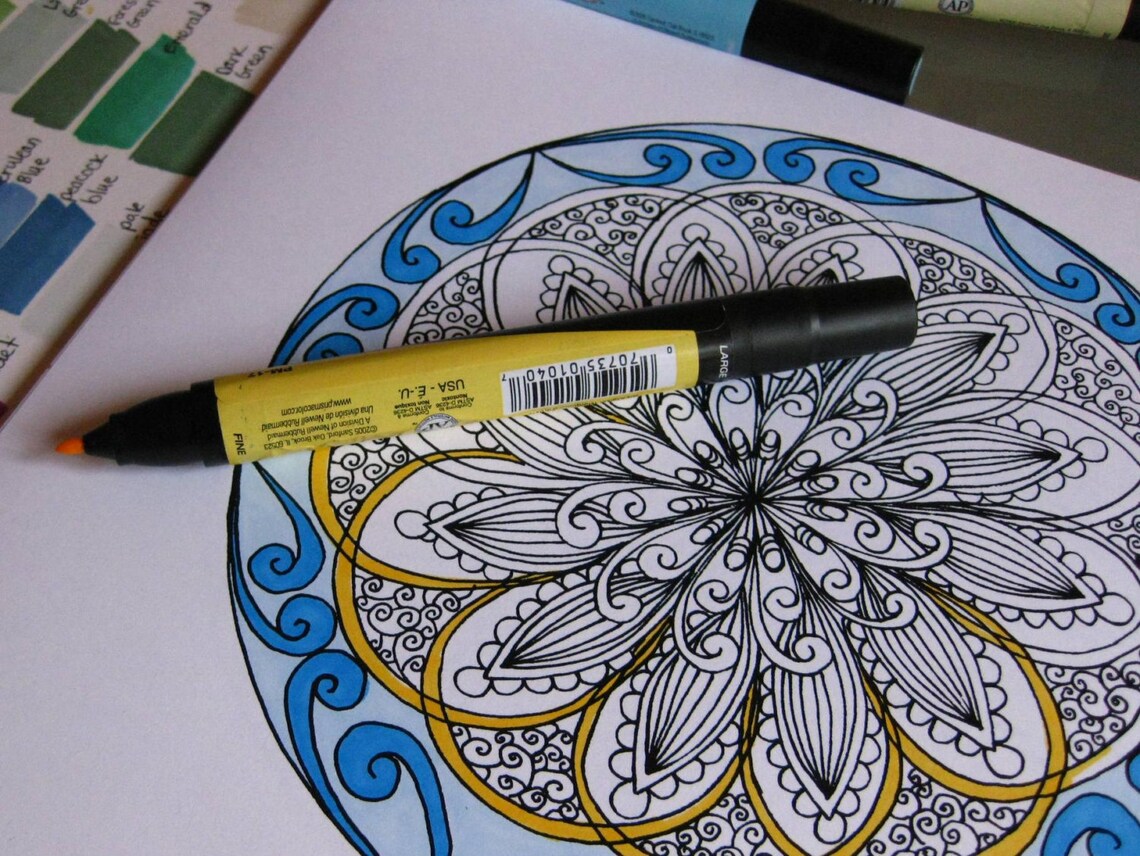 COLORING BOOK - Mandala Dreaming, Hand Drawn, Art Therapy, Sacred ...