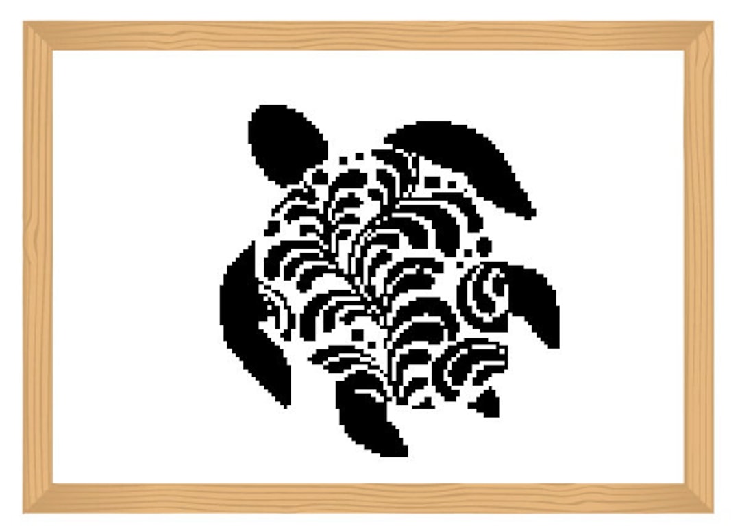 Turtle Cross Stitch Pattern, Silhouette Cross Stitch, Ornamental ...