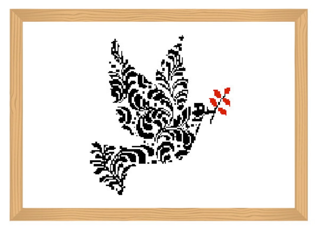 Dove Cross Stitch Pattern Peace Gifts Ornamental Silhouette Pattern ...
