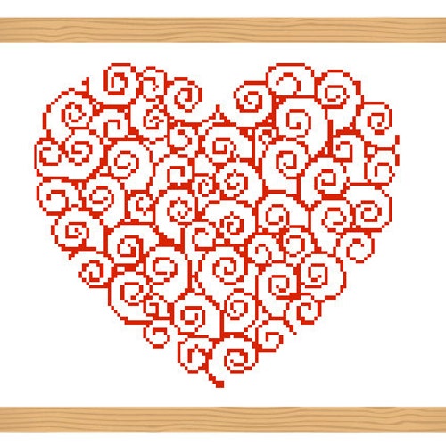 Heart Cross Stitch Pattern Love Cross Stitch Valentine - Etsy