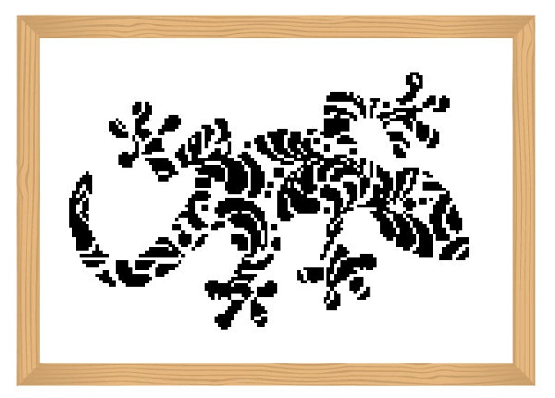 Lizard Cross Stitch Pattern, Ornamental Pattern, Cross Stitch Pattern, Modern Cross Stitch ...