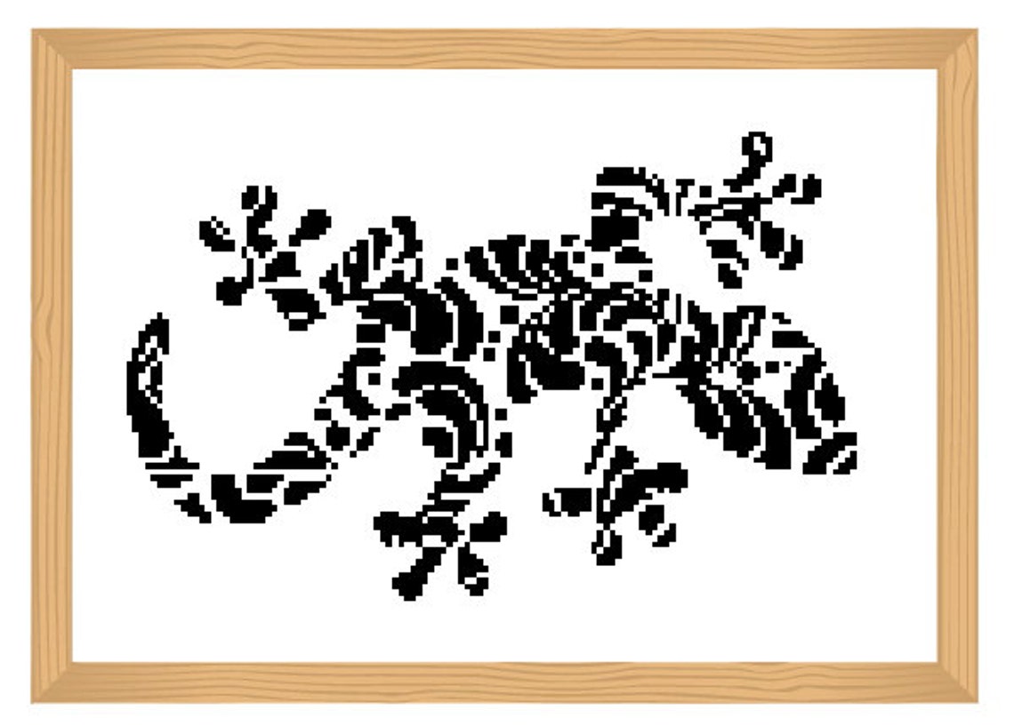 Lizard Cross Stitch Pattern, Ornamental Pattern, Cross Stitch Pattern ...