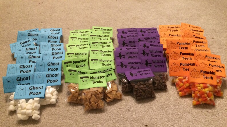 Monster Scabs Halloween Party Favors Bag Topper Tags - Etsy