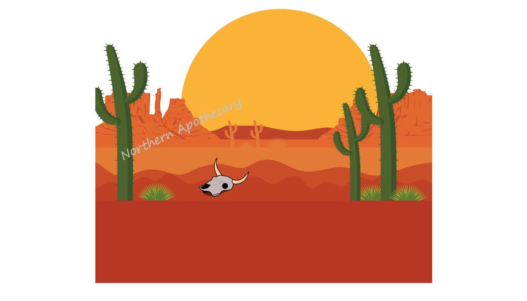 Desert Sunset Cactus Art SVG Image File Cricut Instant Download - Etsy