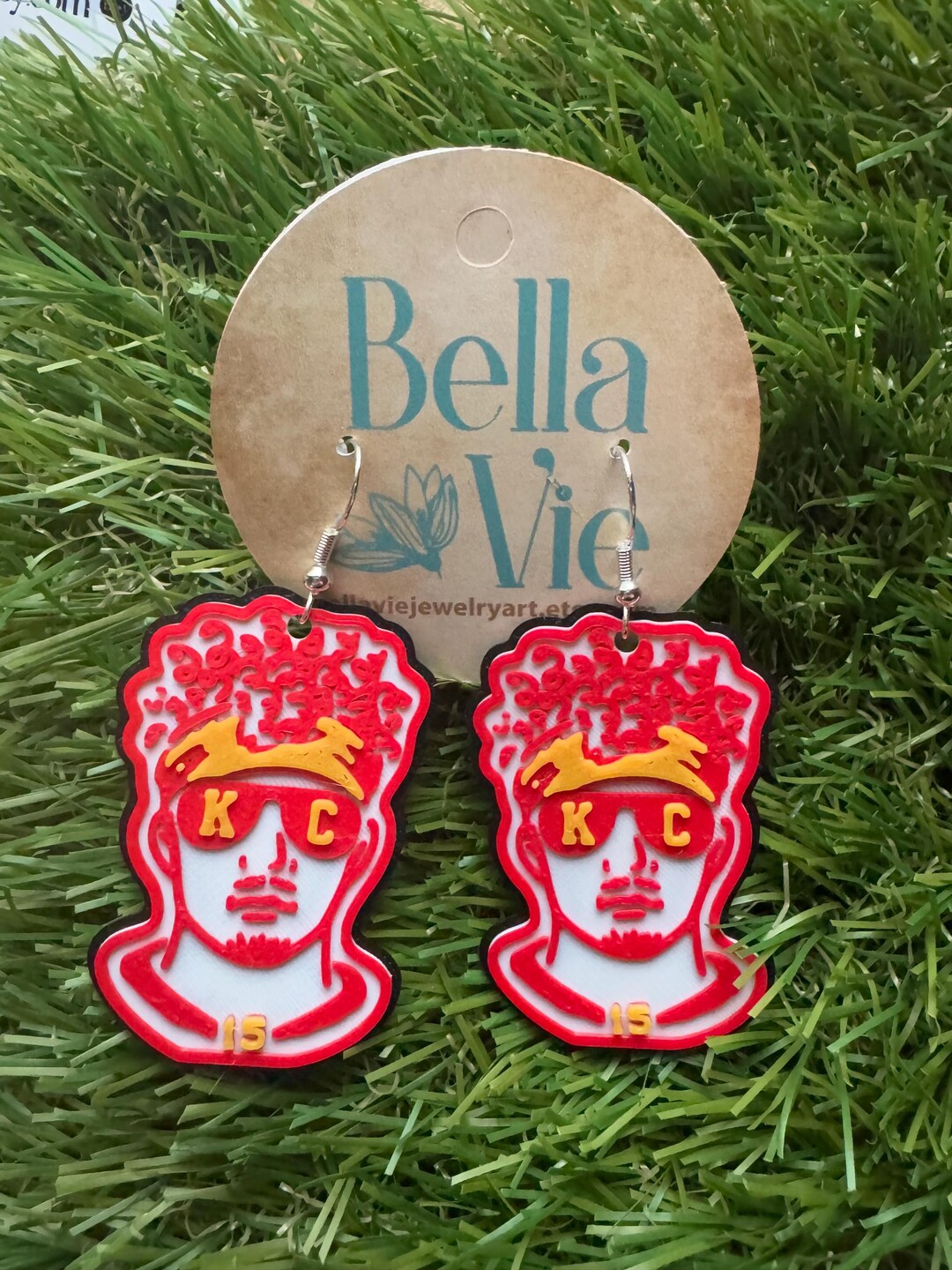 Patrick Mahomes Kansas City Chiefs Earrings: 3D Printed Super Bowl Fan ...