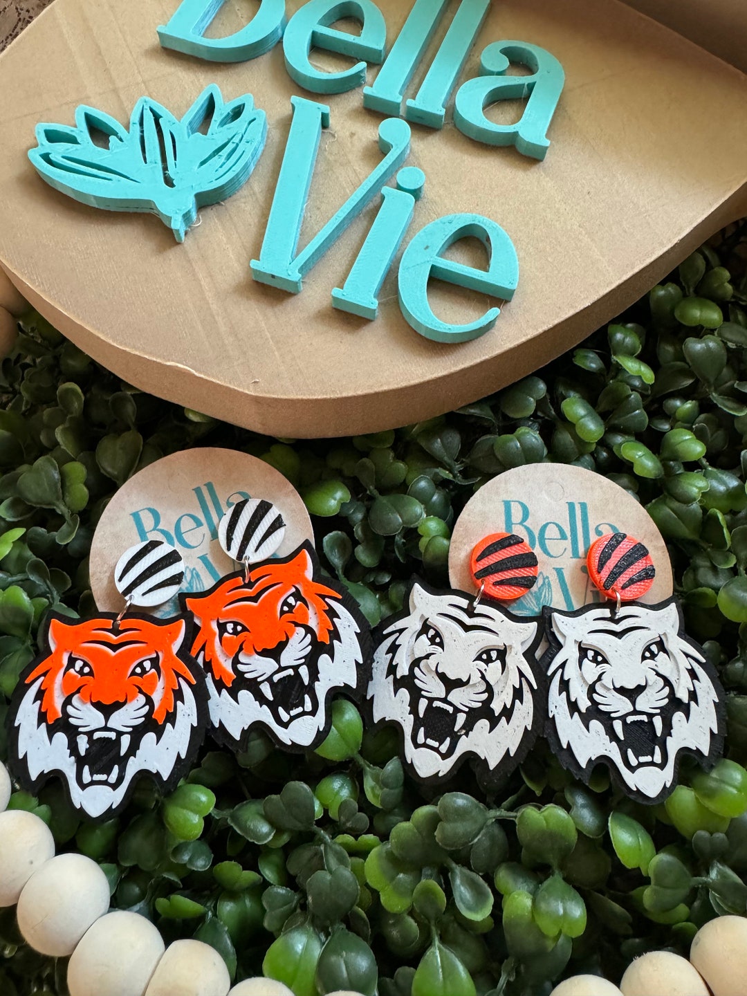 Cincinnati Football Bengal Tiger Post Earrings - Handmade by Me 2 Color ...
