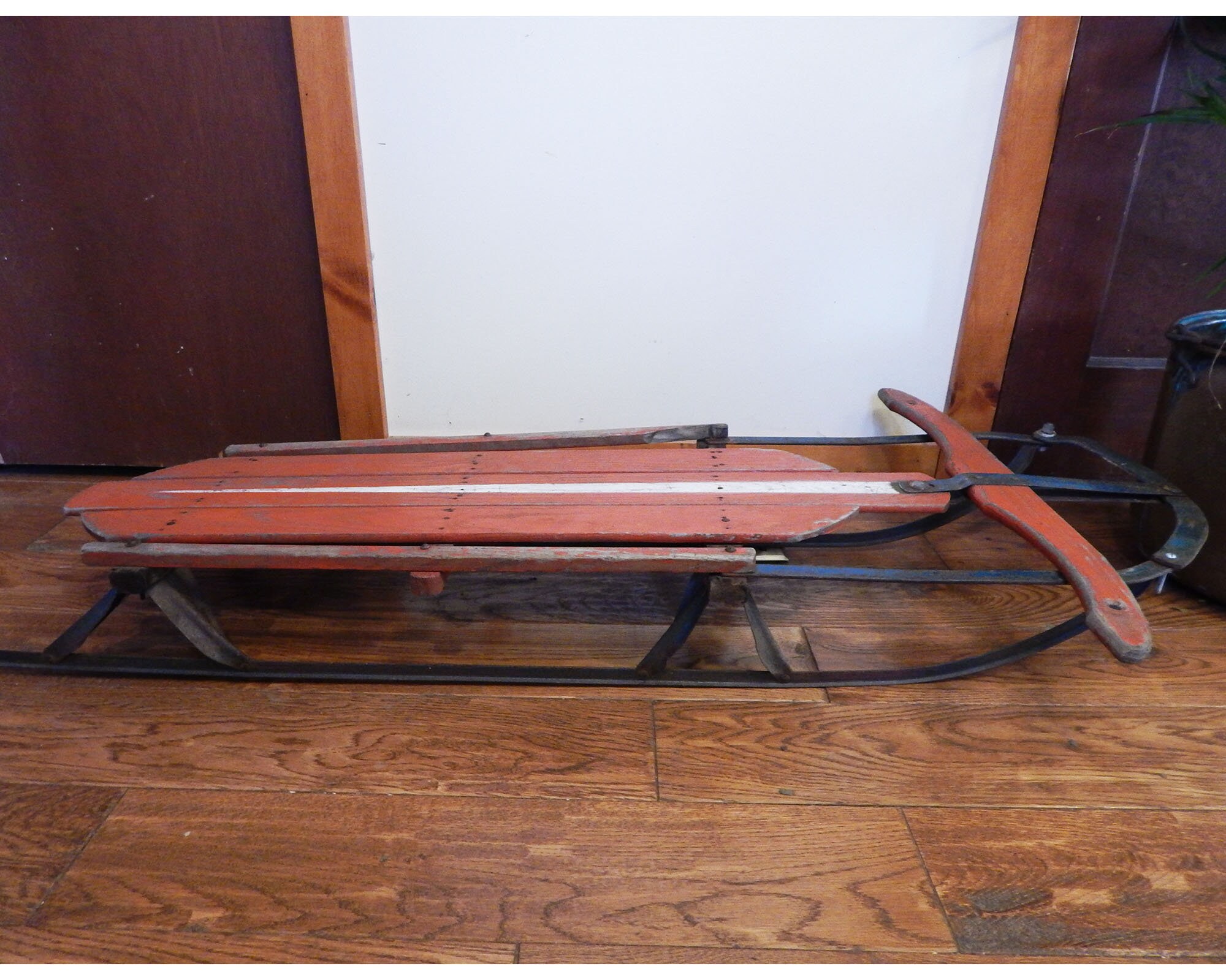 Vintage Sled Snow Sled Children's Sled Red and White - Etsy