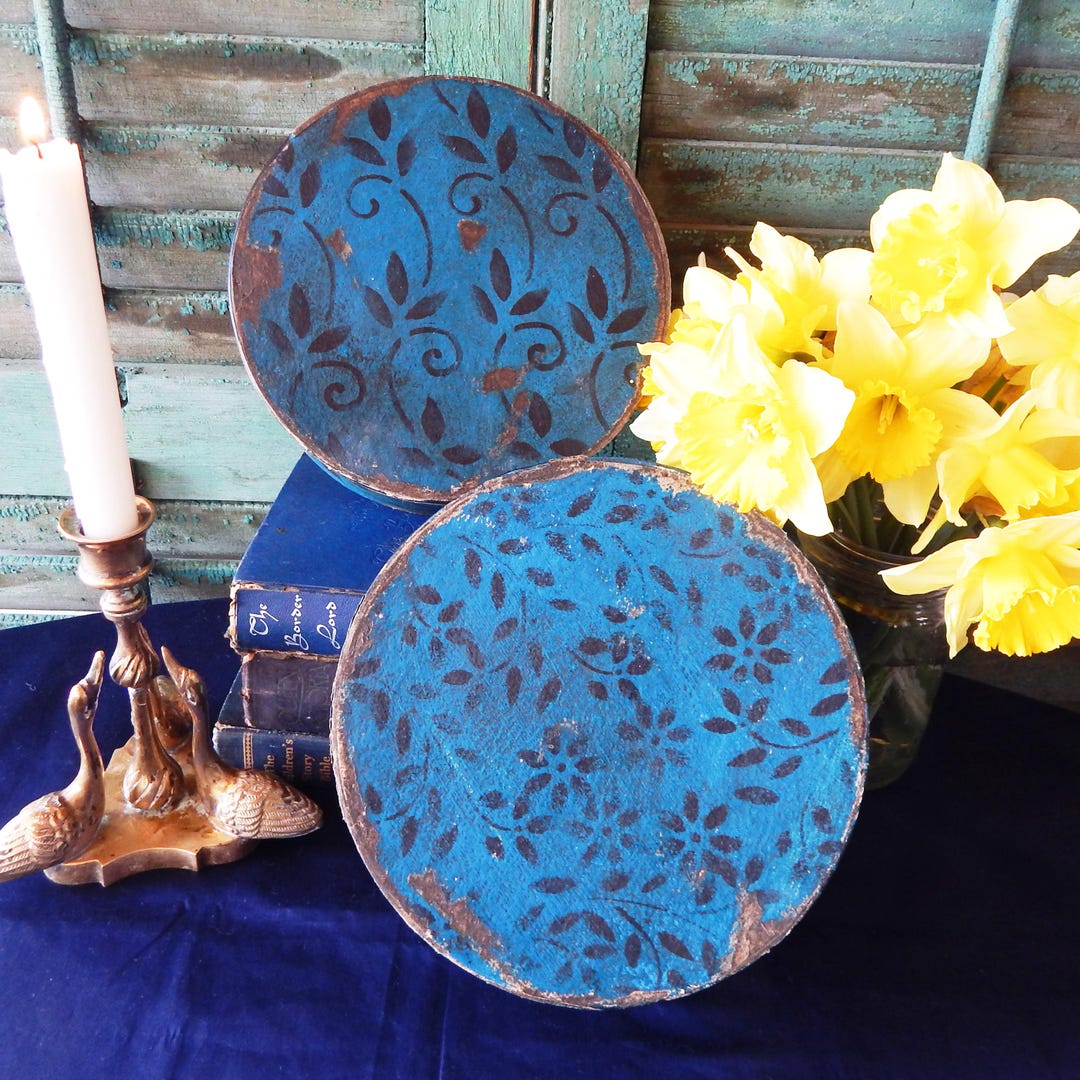 Wallpaper Box - Hand-painted - Stenciled - Small Decorative Storage Box ...