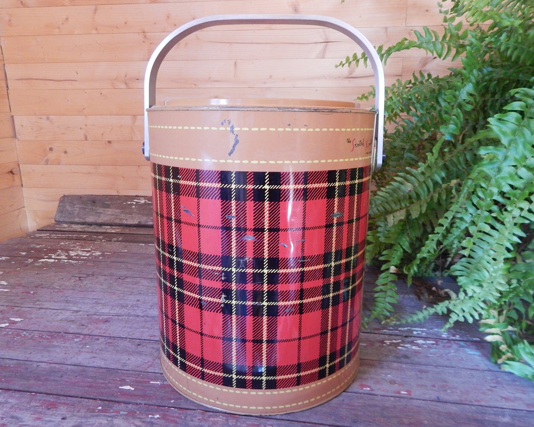 Vintage Cooler - Skotch Cooler - Midcentury Plaid Cooler - Vintage ...