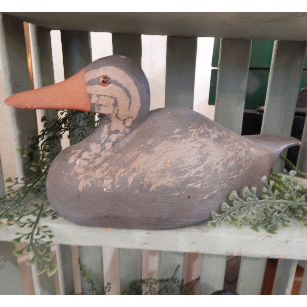Antique Duck Decoy - Hand Carved Wood Decoy - Primitive Working Decoy ...