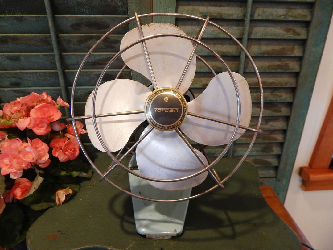 Vintage Fan - Electric Fan - Midcentury Fan - Turquoise - Torcan Model ...