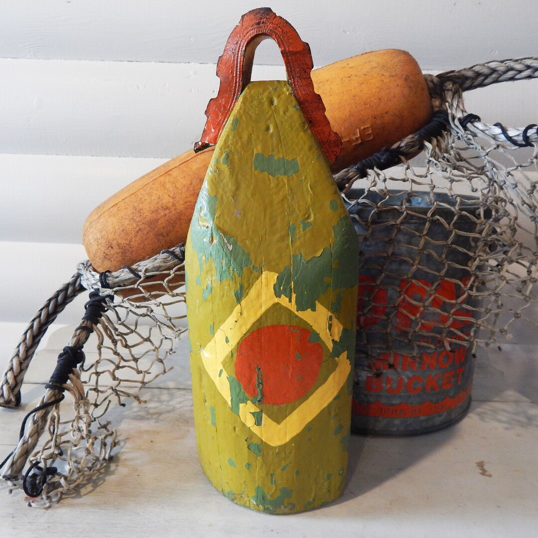 Vintage Lobster Buoy - Wood Fishing Float - Net Float - Maritime ...
