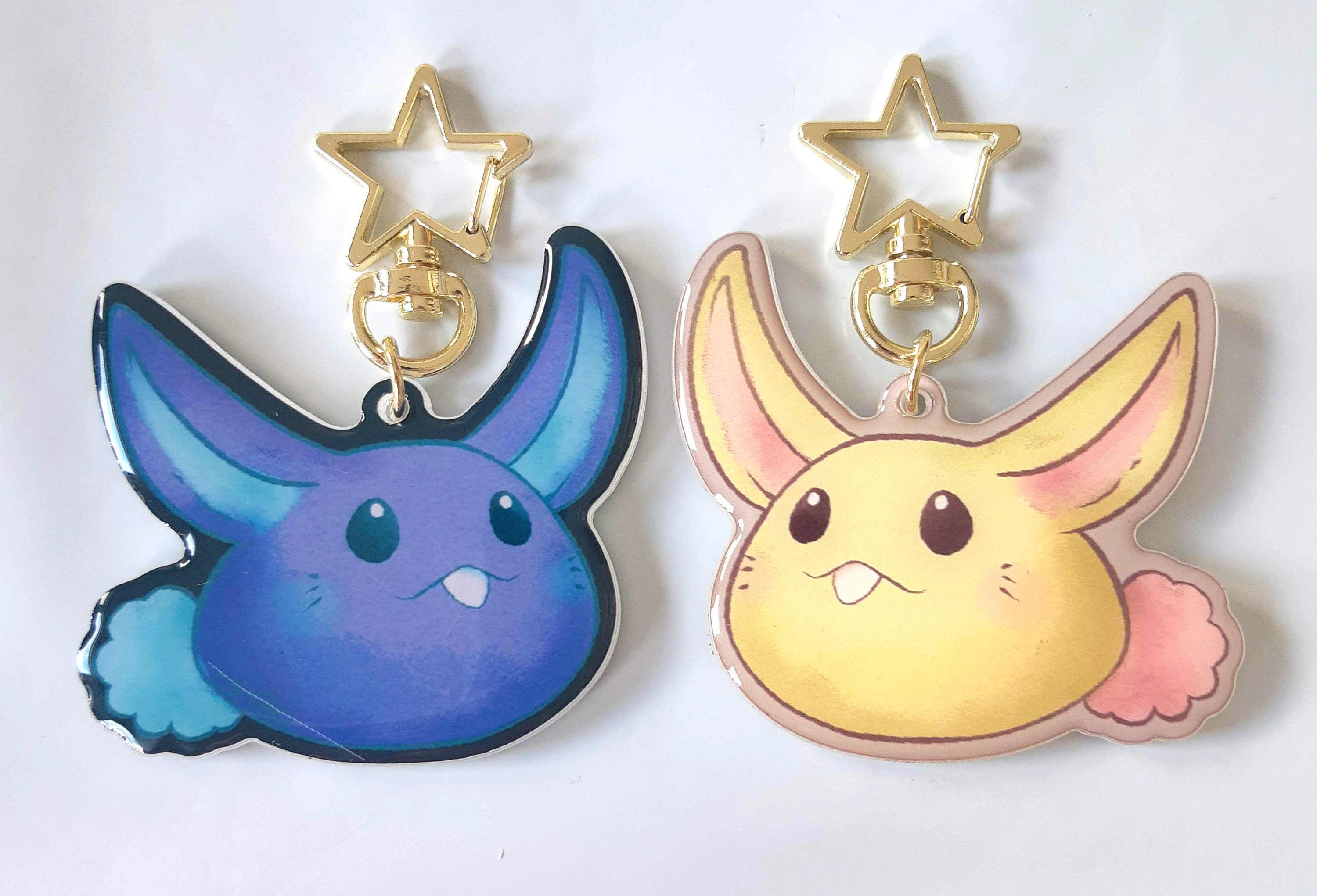 DQ slime and Mana rabbit inspired keychains | Etsy