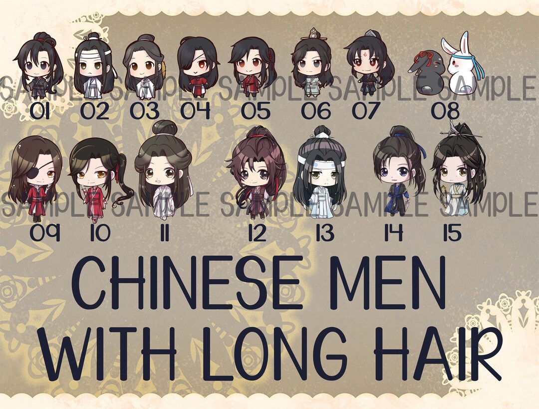 Chinese Man With Long Hair Acrylic Charm - Etsy
