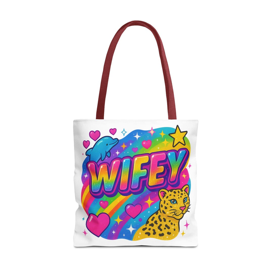 Colorful Lisa Frank Inspired Tote Bag, Rainbow Canvas Bag, Retro 90s ...