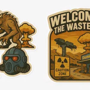 Fallout Adventure Sticker Sheets | Retro Gaming Stickers for Decor ...
