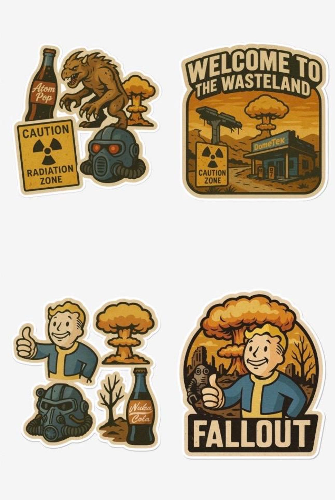 Fallout Adventure Sticker Sheets | Retro Gaming Stickers for Decor ...