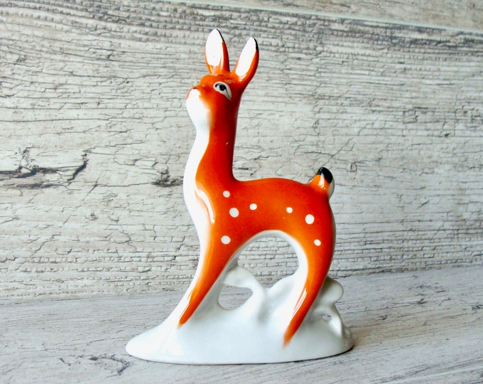 Deer Ceramic Deer Deer Figurine Pottery Deer Deer Figure USSR Figurine ...