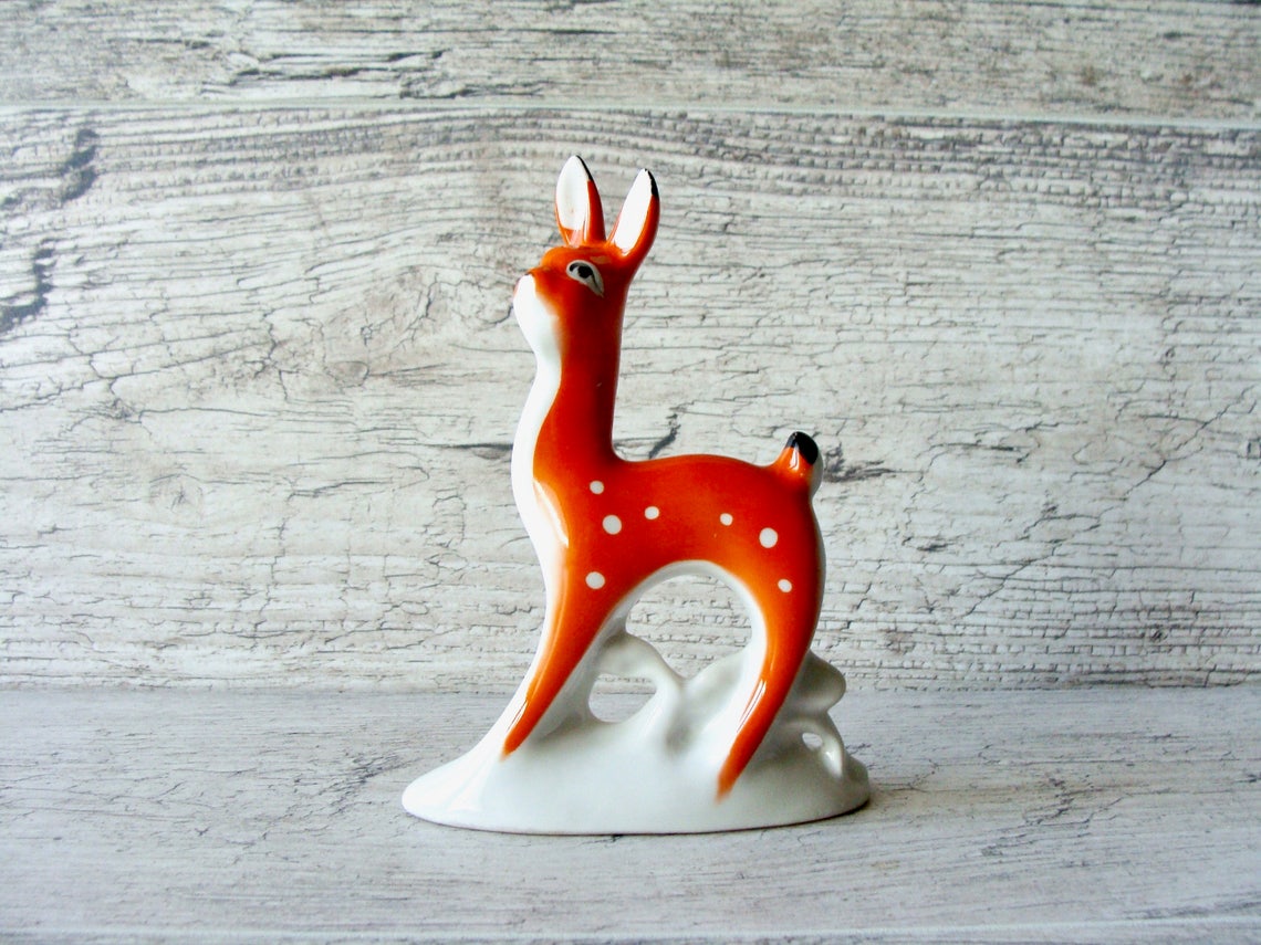 Deer Ceramic Deer Deer Figurine Pottery Deer Deer Figure USSR - Etsy