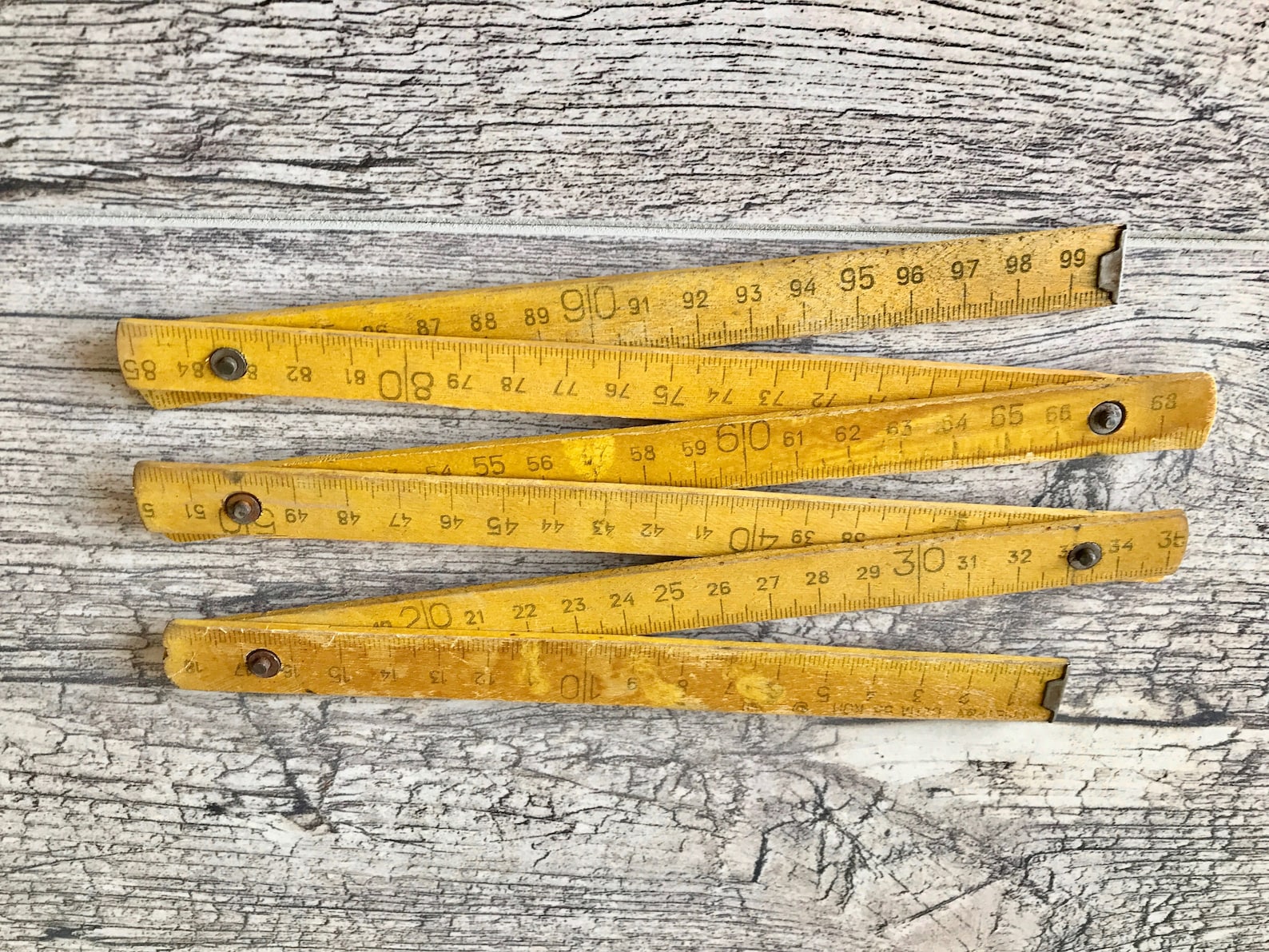 Folding Ruler Soviet Wooden Meter Wooden Folding Ruler Vintage Wooden ...