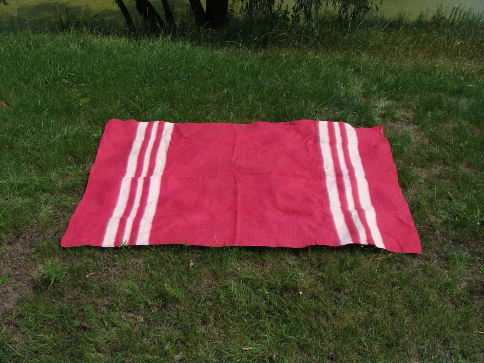 Wool Blanket Vintage Wool Blanket USSR Blanket Pink Wool Blanket Soviet ...