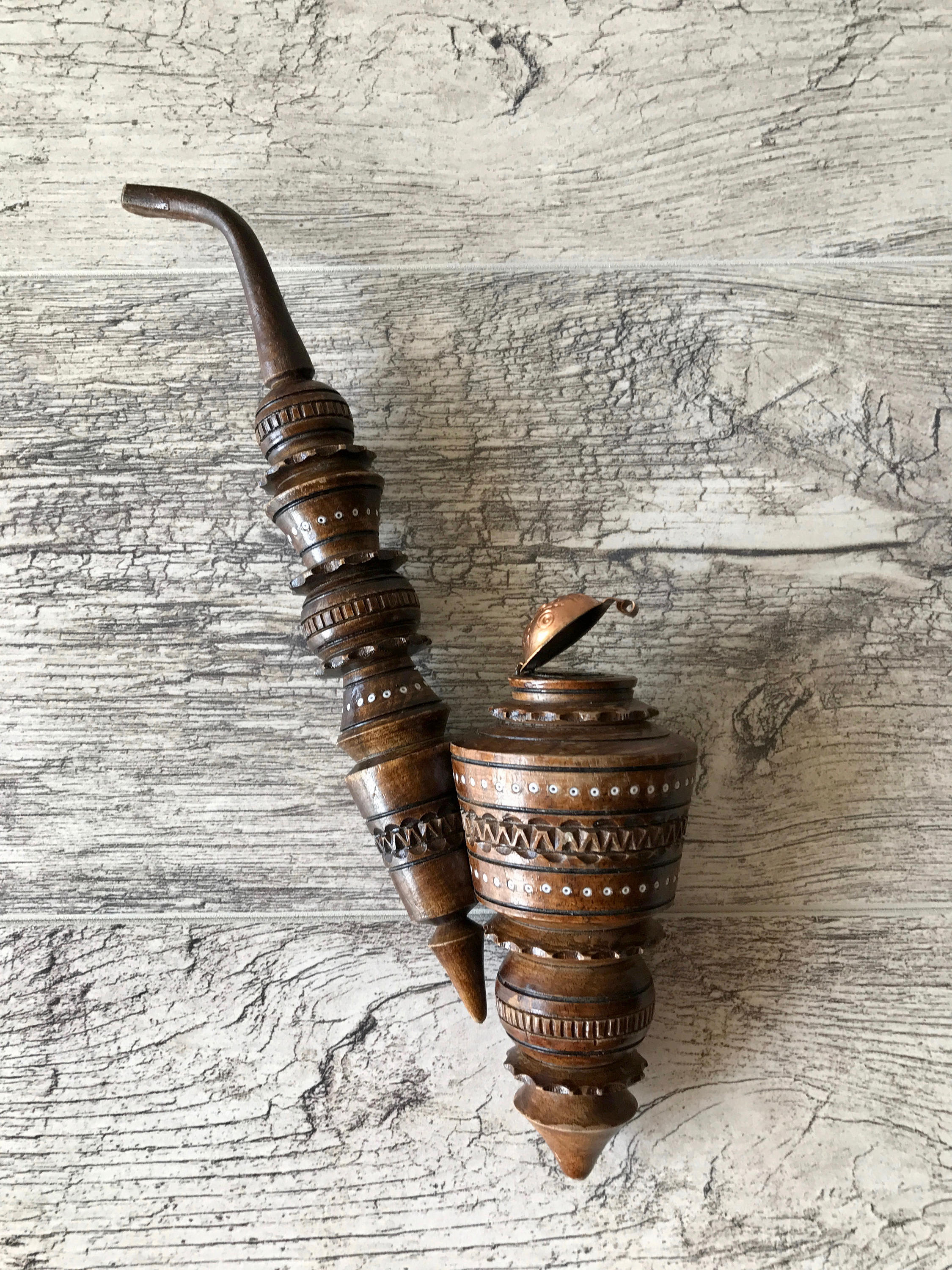 Wooden Tobacco Pipe Vintage Smoking Pipe Carved Smoking Pipe ...