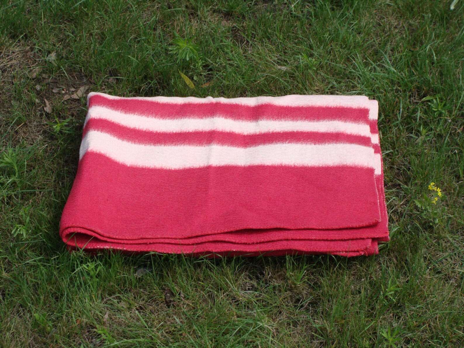 Wool Blanket Vintage Wool Blanket USSR Blanket Pink Wool Blanket Soviet ...