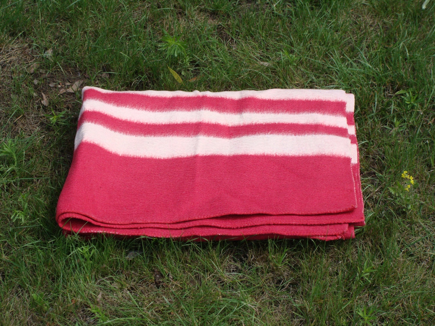 Wool Blanket Vintage Wool Blanket USSR Blanket Pink Wool Blanket Soviet ...