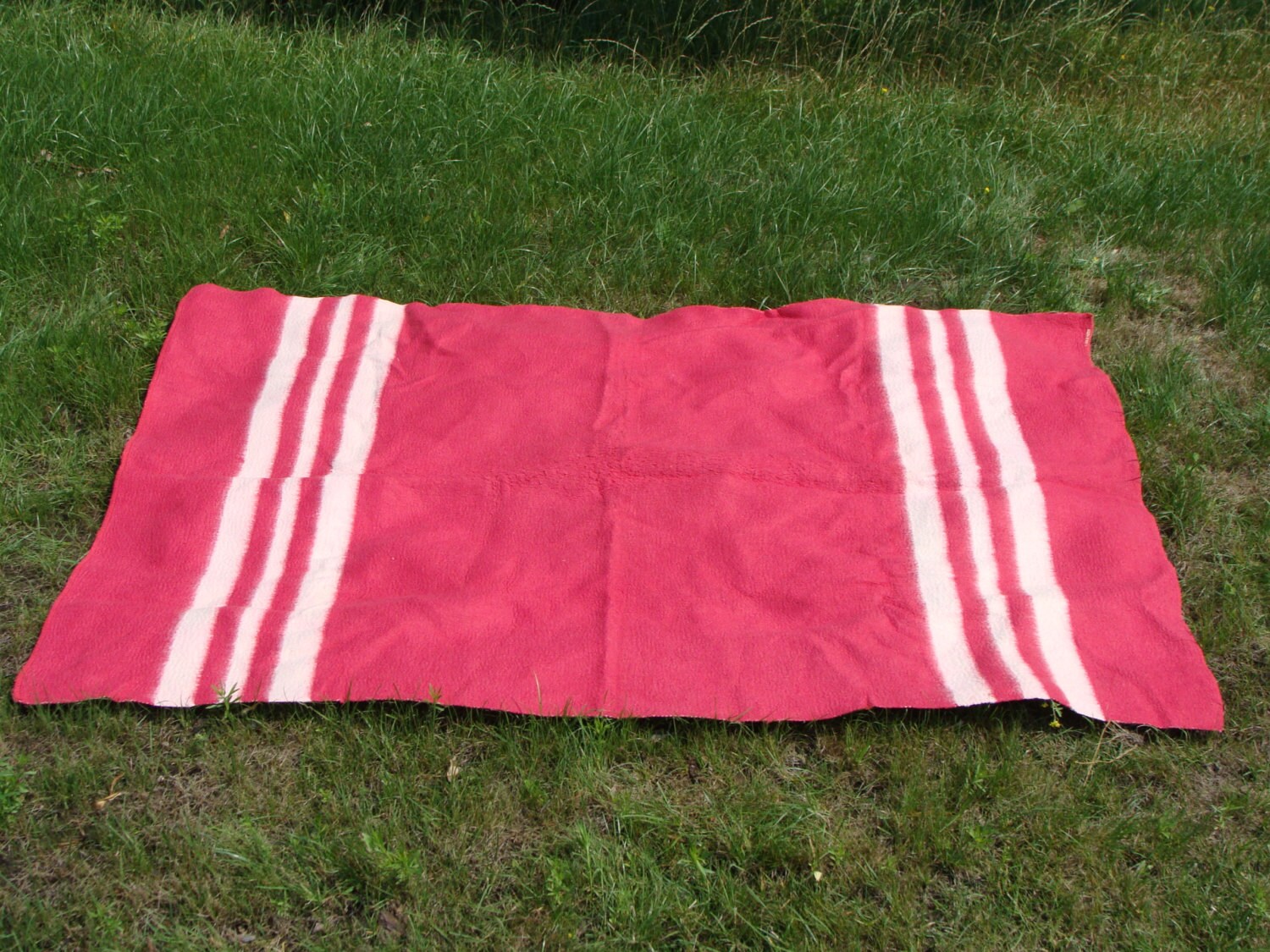 Wool Blanket Vintage Wool Blanket USSR Blanket Pink Wool Blanket Soviet ...