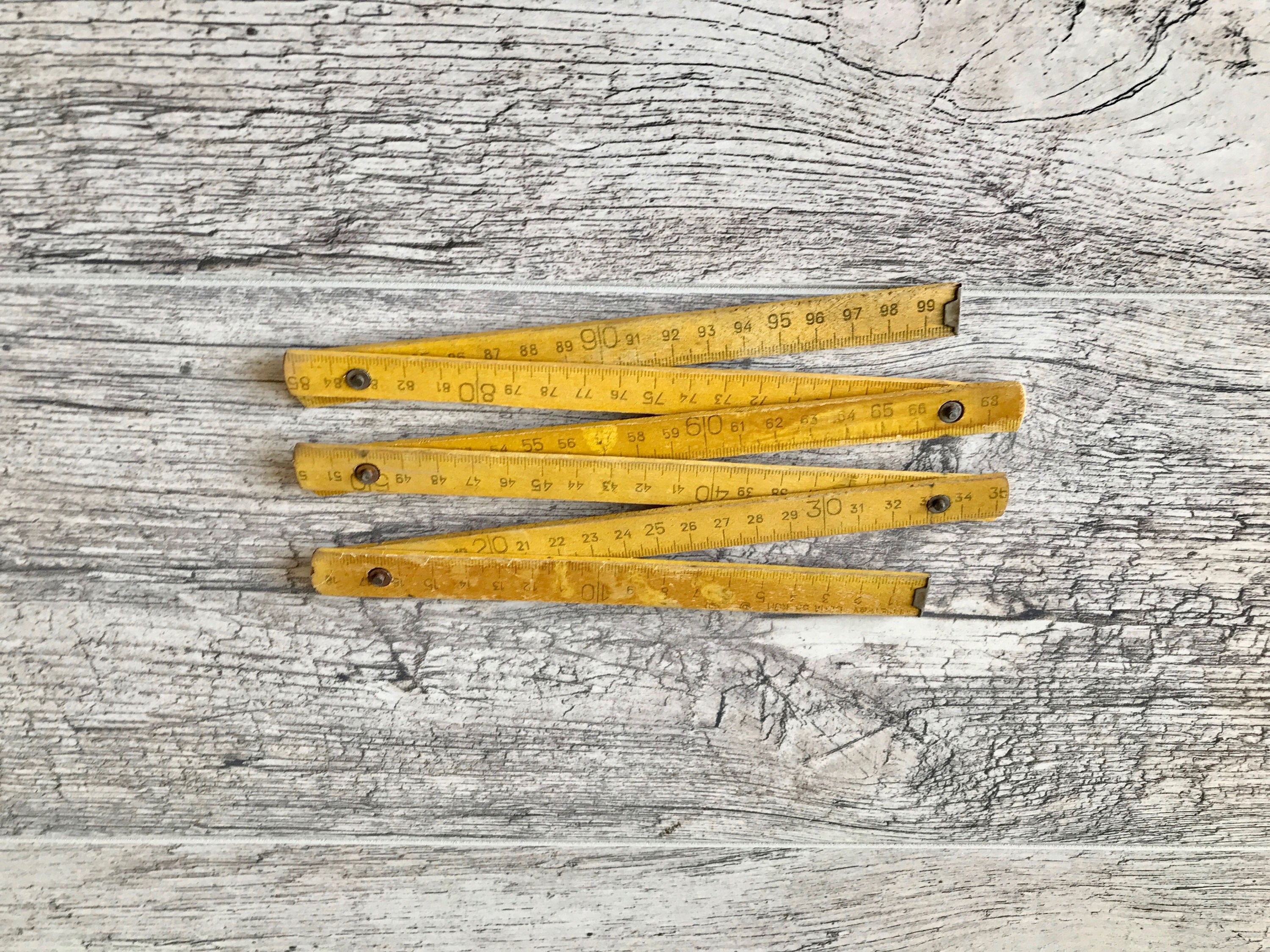 Folding Ruler Soviet Wooden Meter Wooden Folding Ruler Vintage Wooden ...