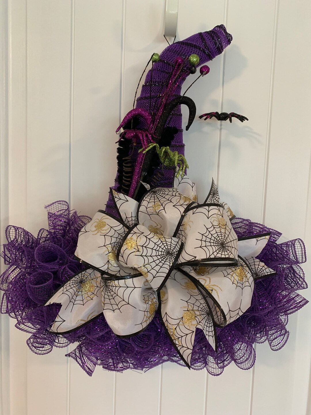 Purple Witch Hat Mesh Wreath - Etsy