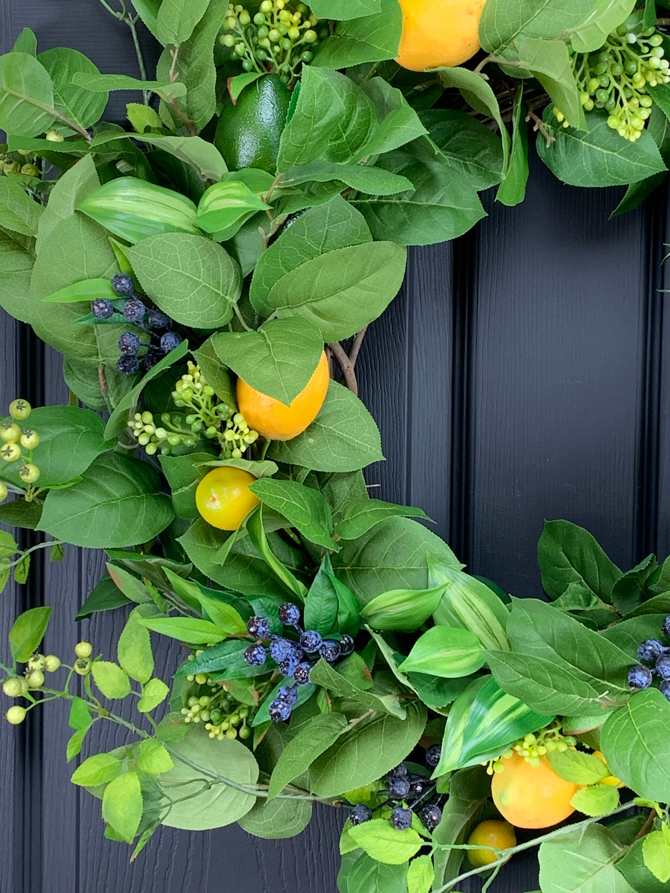 25-26 Lemon & Blueberry Wreath for Front Door Every | Etsy